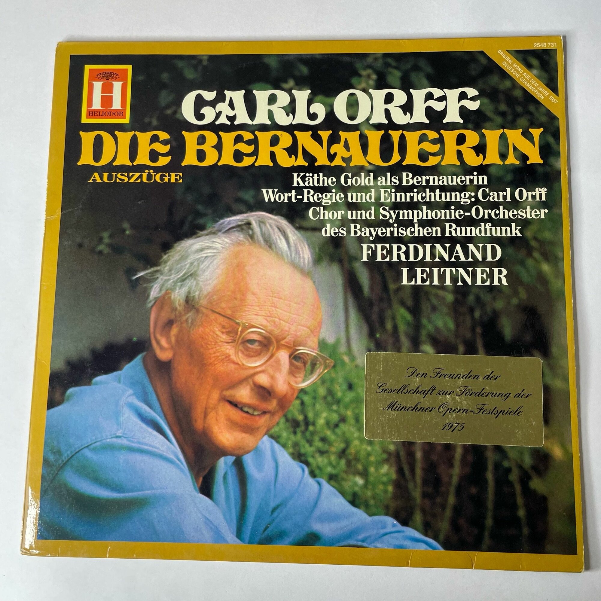 Винтажная виниловая пластинка LP Carl Orff Die Опера Бернауэрин Bernauerin (Auszuge) (Германия 1975)