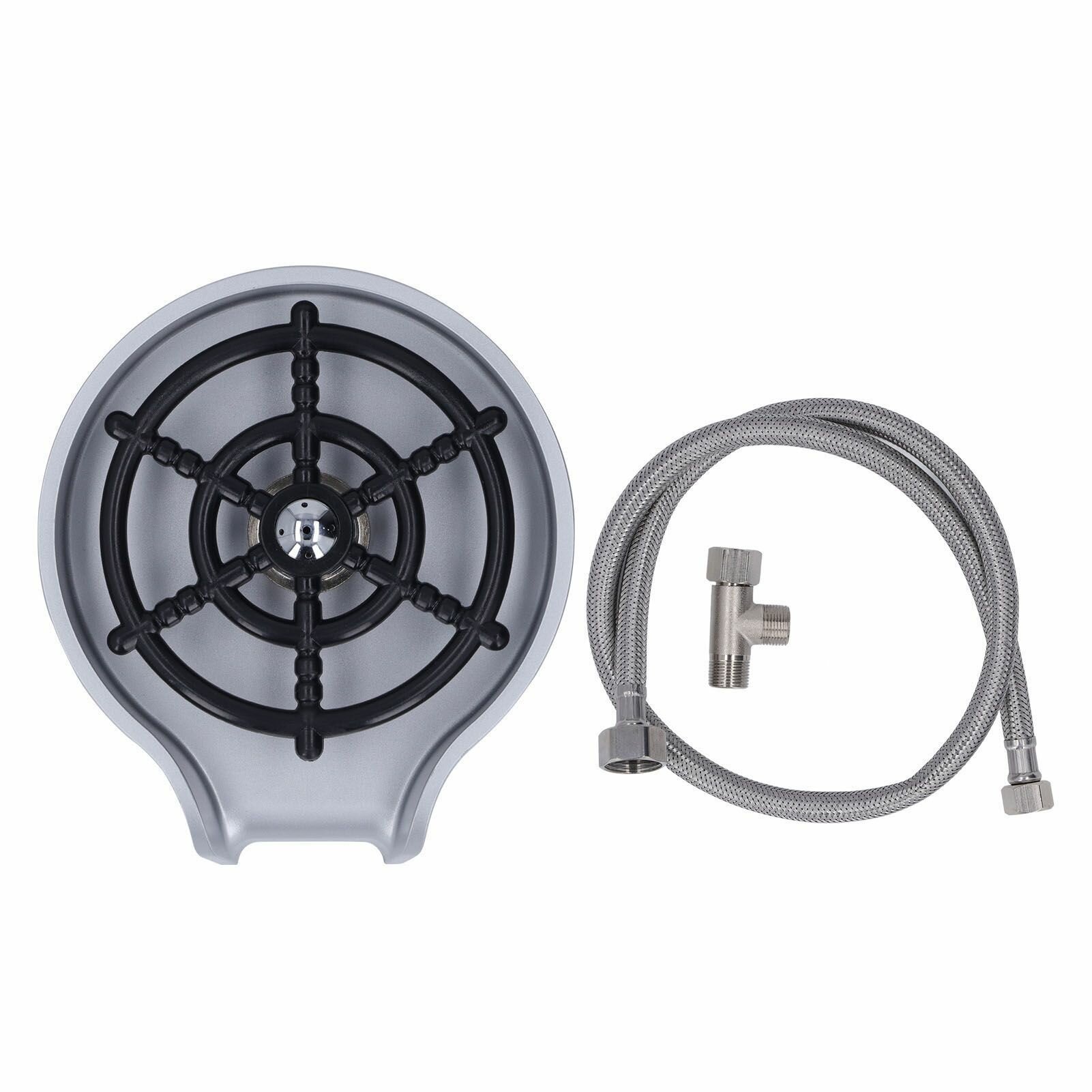 Смеситель для мытья бутылок высокого давления, насадка с 5 отверстиями, автоматическое ополаскиватель стекла со шлангом 80 см для кухни, диаметр резьбы EU 3/8, 16 мм, серебро