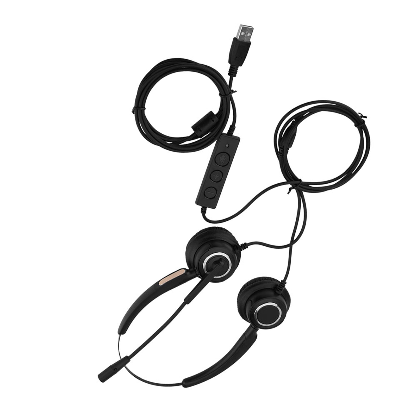 Гарнитура Для Колл-Центра: USB Подключение С Шумоподавлением Для Четкого Общения - Универсальная Совместимость И Регулируемое Оголовье Для Комфорта В Течение Дня - Длинный Кабель 250 Cm Для Свободы Движений На Рабочем Месте