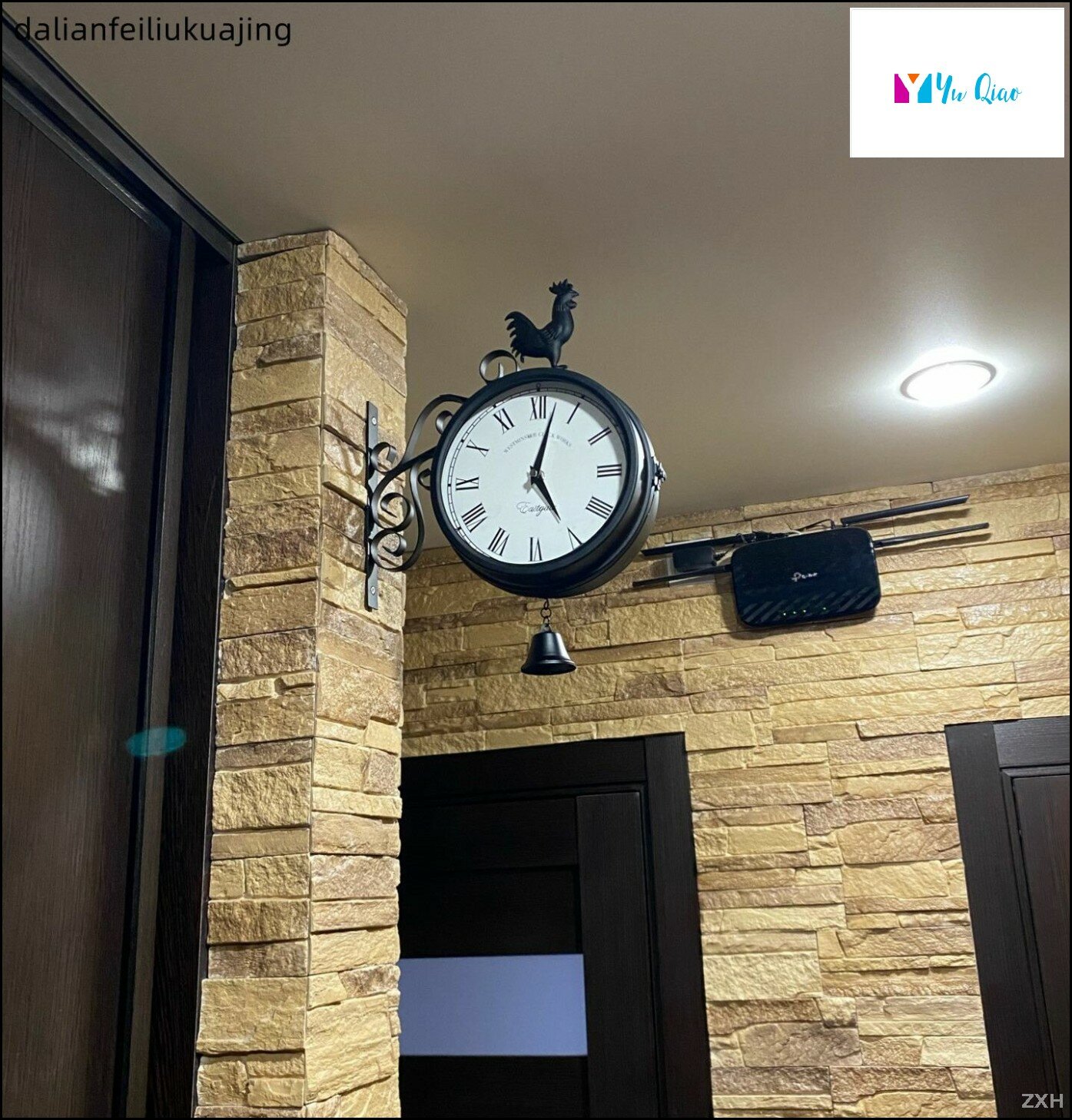 Винтажный декор для дома в виде эксклюзивного двустороннего петушка садовые часы