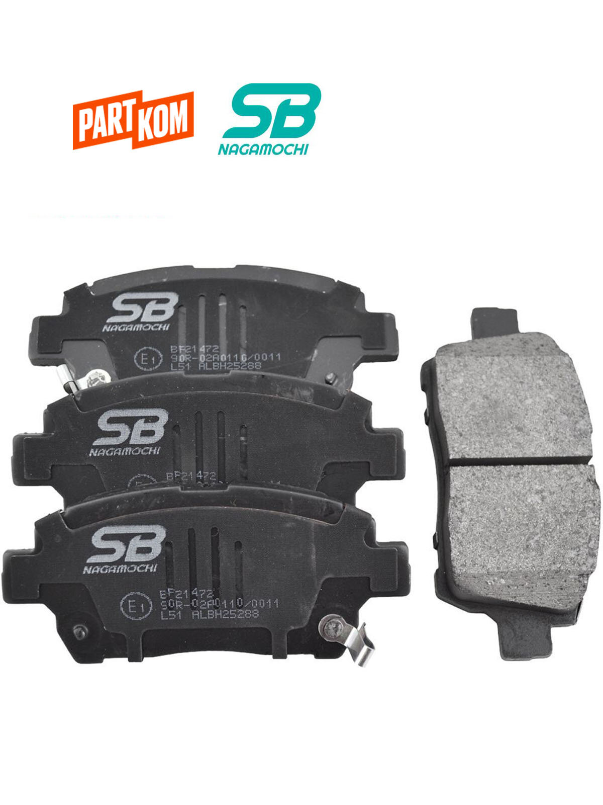 Тормозные колодки передние SB NAGAMOCHI BP21472 для а/м Lifan Solano (I-II), 620, Geely MK, MK Cross, Toyota Corolla (E120), Allion (T240)
