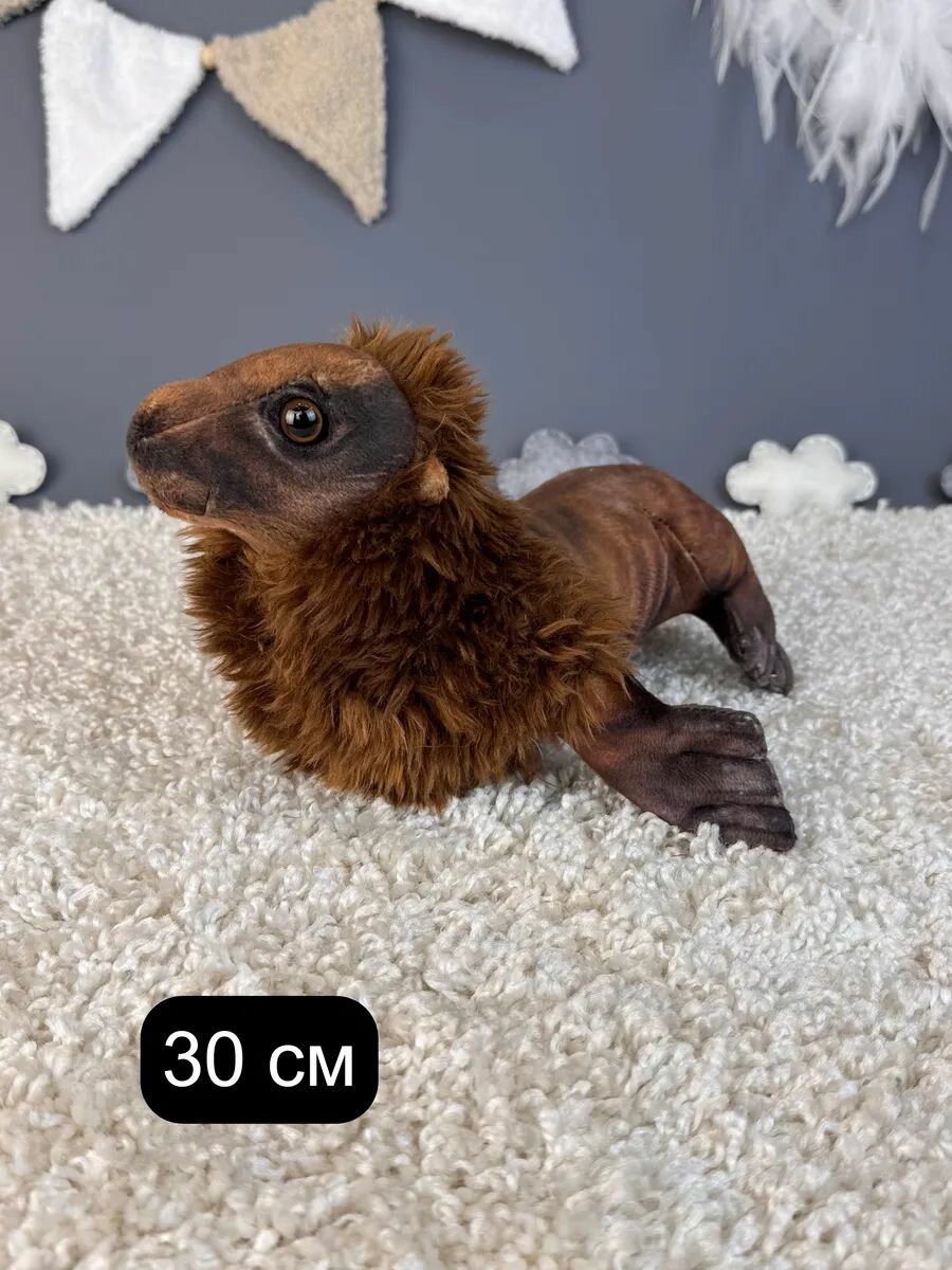 Мягкая игрушка акимбо КИТ "Морской лев", реалистичный, синтепон, 30см