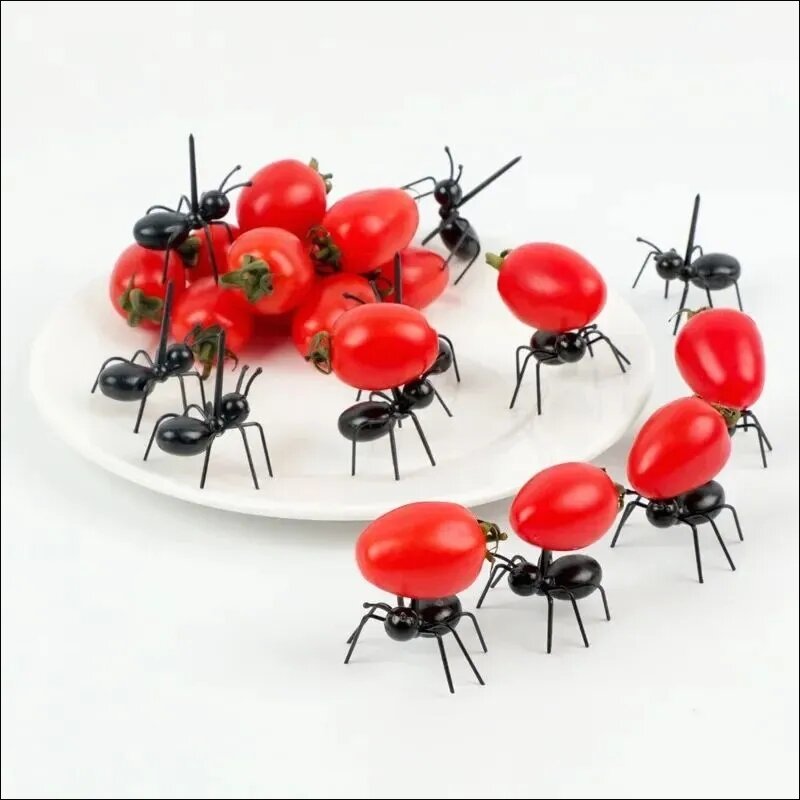Шпажки для канапе Ant, ABS пластик, минималистский дизайн, черные