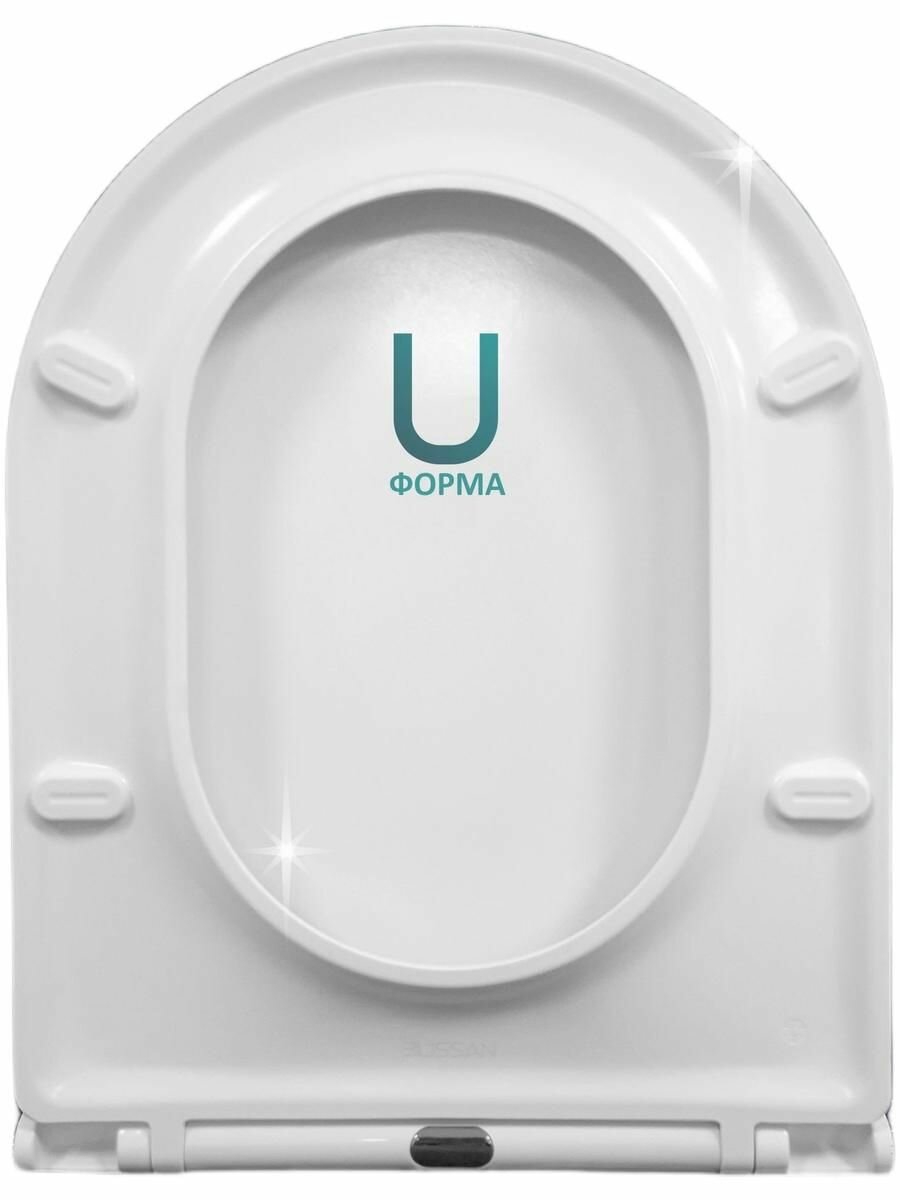 Blissan Крышка сиденье для унитаза универсальное дюропласт с микролифтом, сидушка для туалета быстросъемная BL-4920