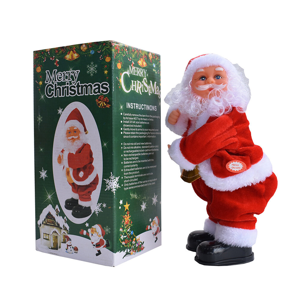 Электрический Санта с музыкой, двигающий головой и ногами, поющий и танцующий, Поднятый большой палец
