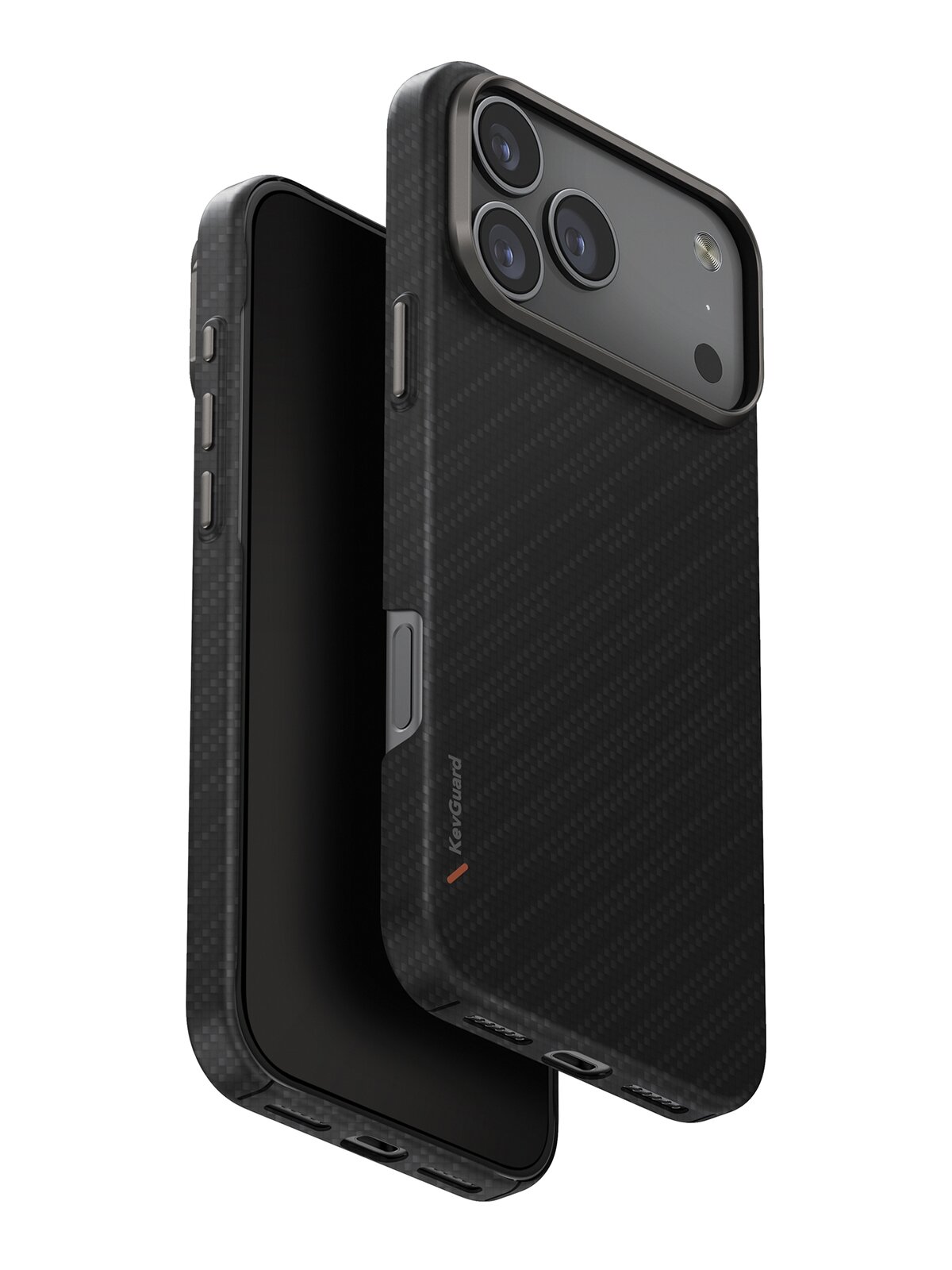 Uniq ударопрочный чехол с MagSafe для iPhone 17 Pro Max, KEVA EDGE из кевлара, Carbon Black