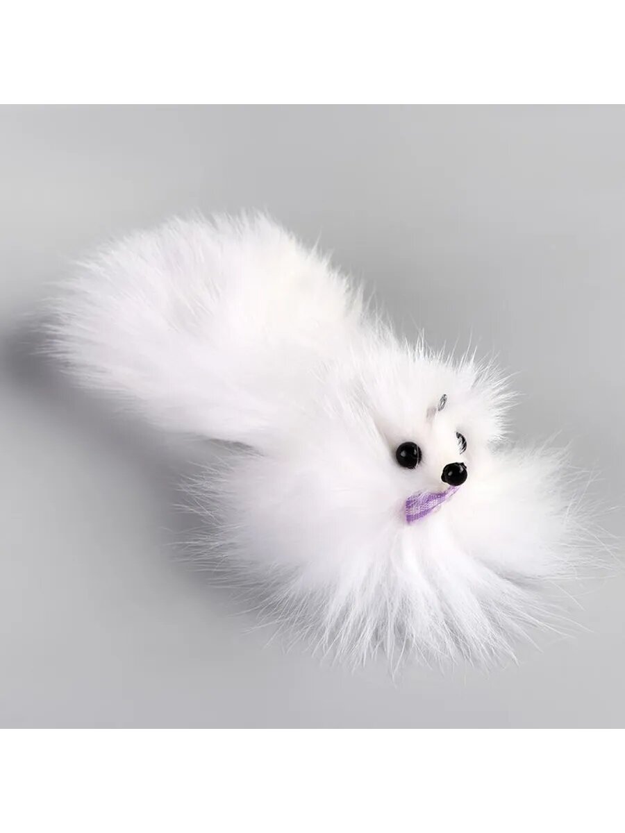 Белая меховая игрушка для домашних животных
