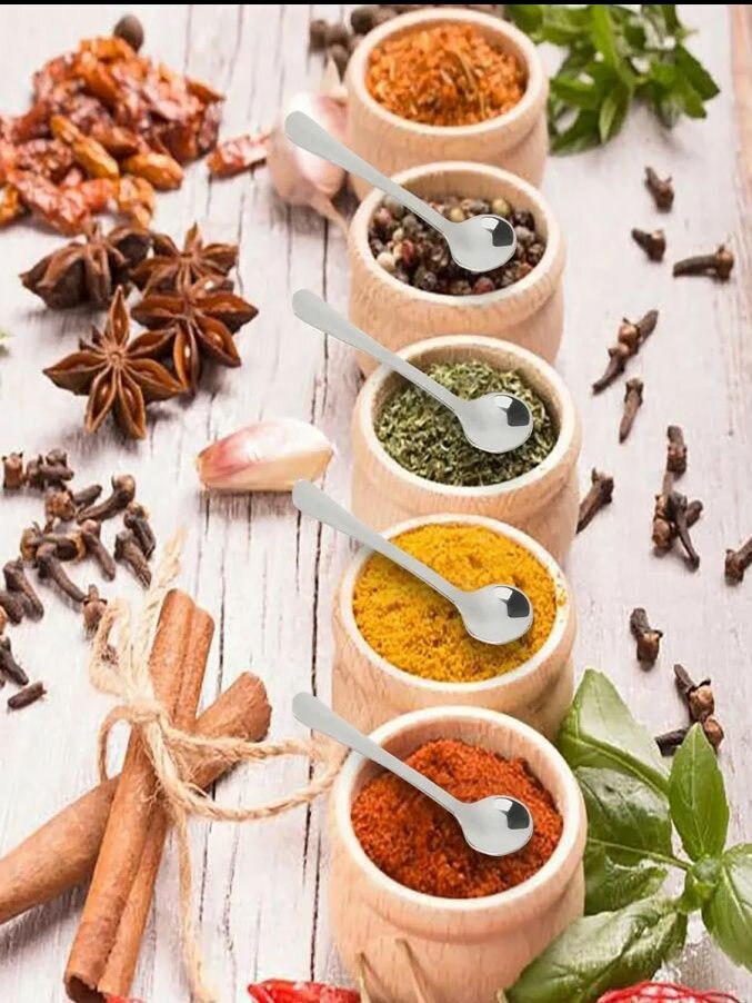 Мини ложки из нержавеющей стали для кухни и кофе Набор маленьких ложек для специй, лекарств и домашнего использования
