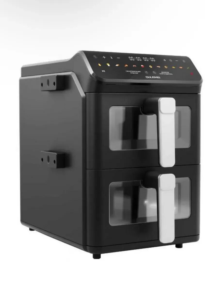 Аэрогриль OULEMEI OLM-KZF031, двойная камера, 3000W, 6л, чёрный