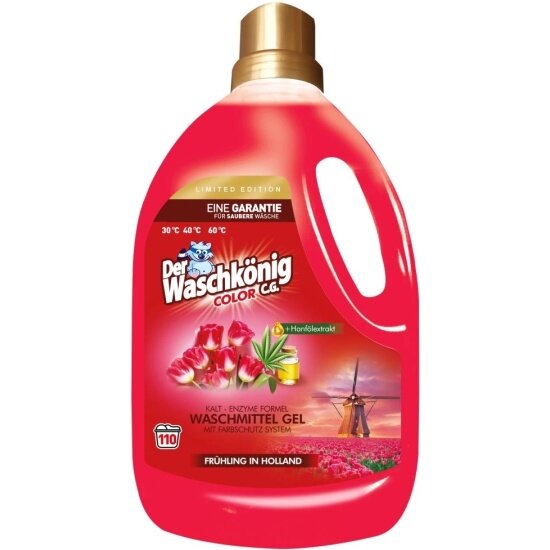 Гель для стирки Der Waschkonig C.g. Color Fruhling In Holland для цветного белья, 3.305 л