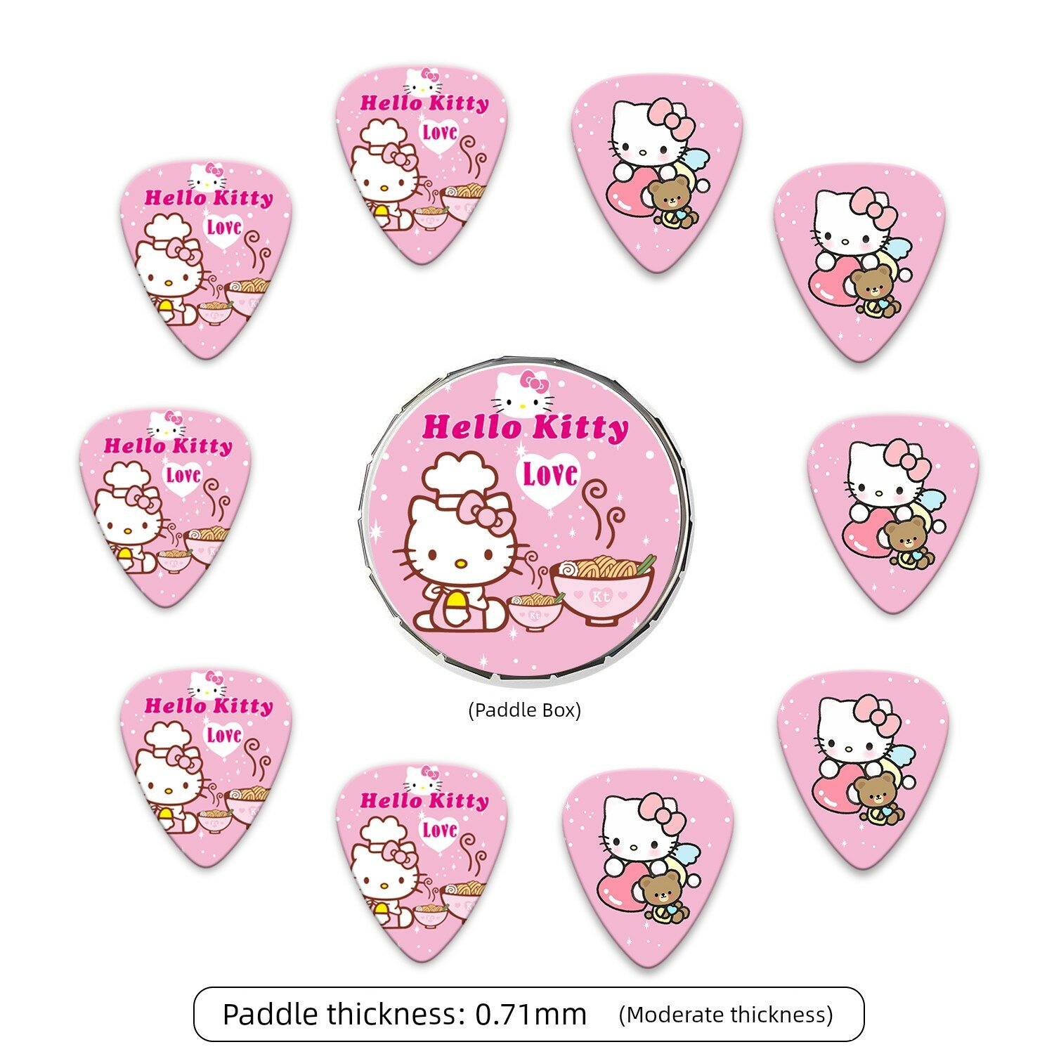 Коробка для медиаторов в виде мультяшного персонажа для фолк-гитары, акустической гитары и электрогитары, милый