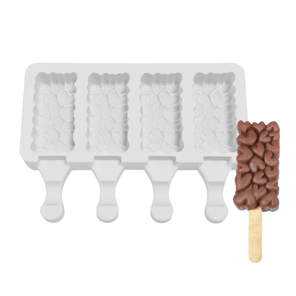 Силиконовая форма для мороженого на 4 ячейки, для самостоятельного изготовления замороженных десертов и эскимо.