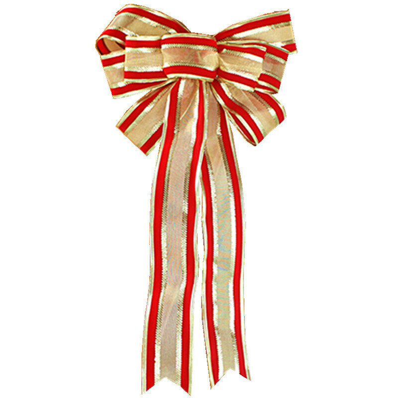 Красочная новогодняя лента золотая и красная для украшения праздничных композиций