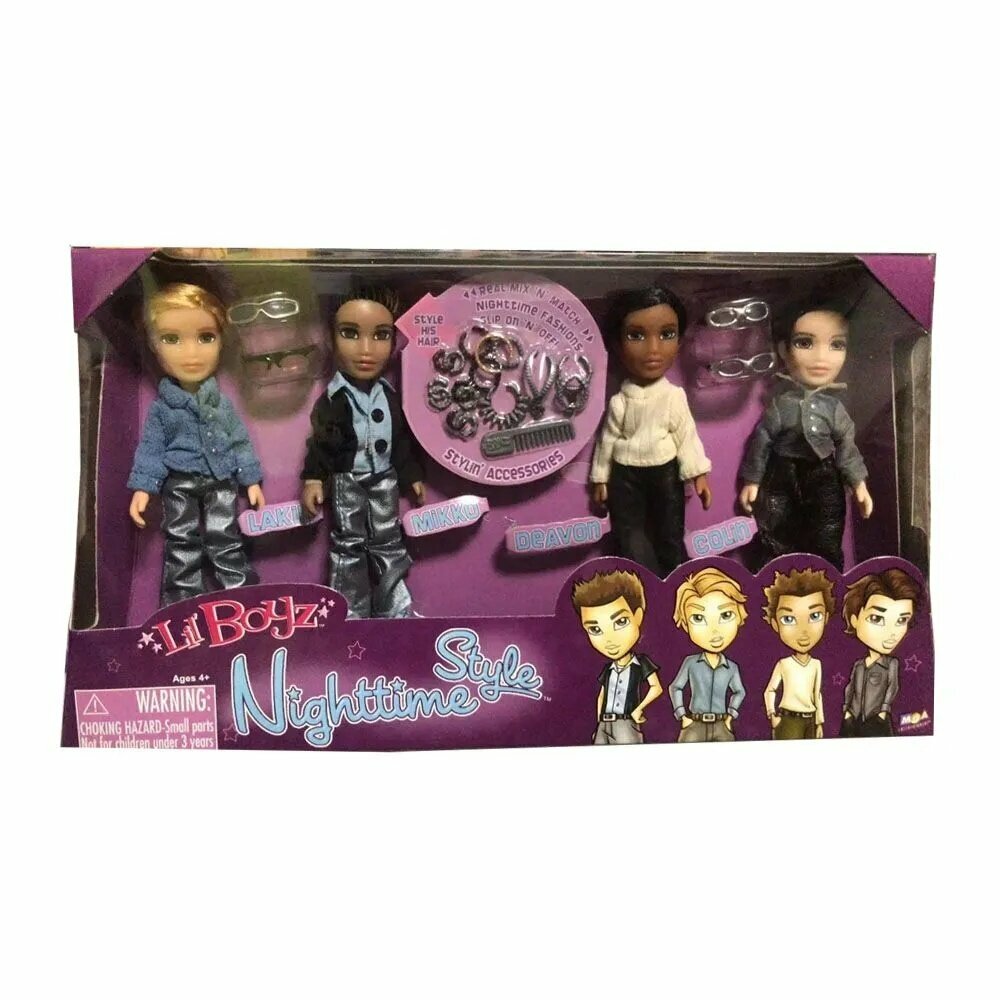 MGA Bratz Boyz Nighttime Style set Братц Кукла-мальчик в ночном стиле, с декоративными аксессуарами, Подходит для детей старше 3 лет
