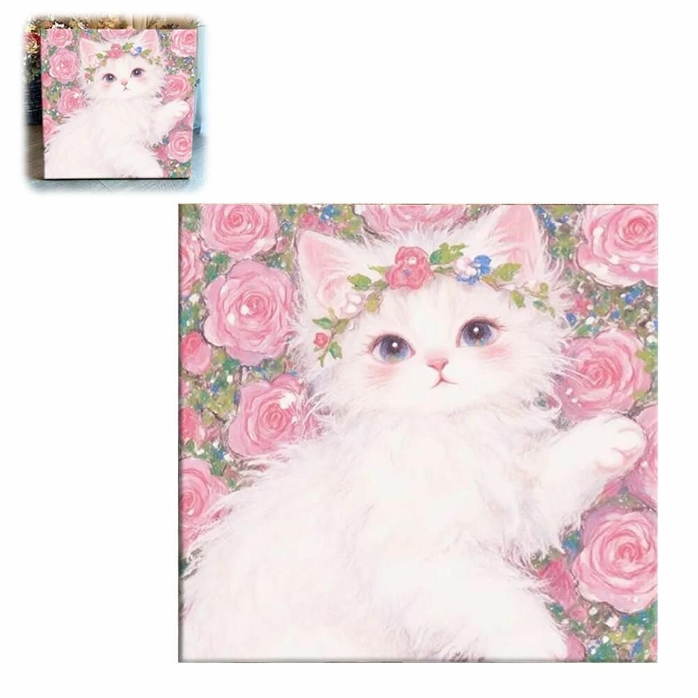 Картина маслом с котом