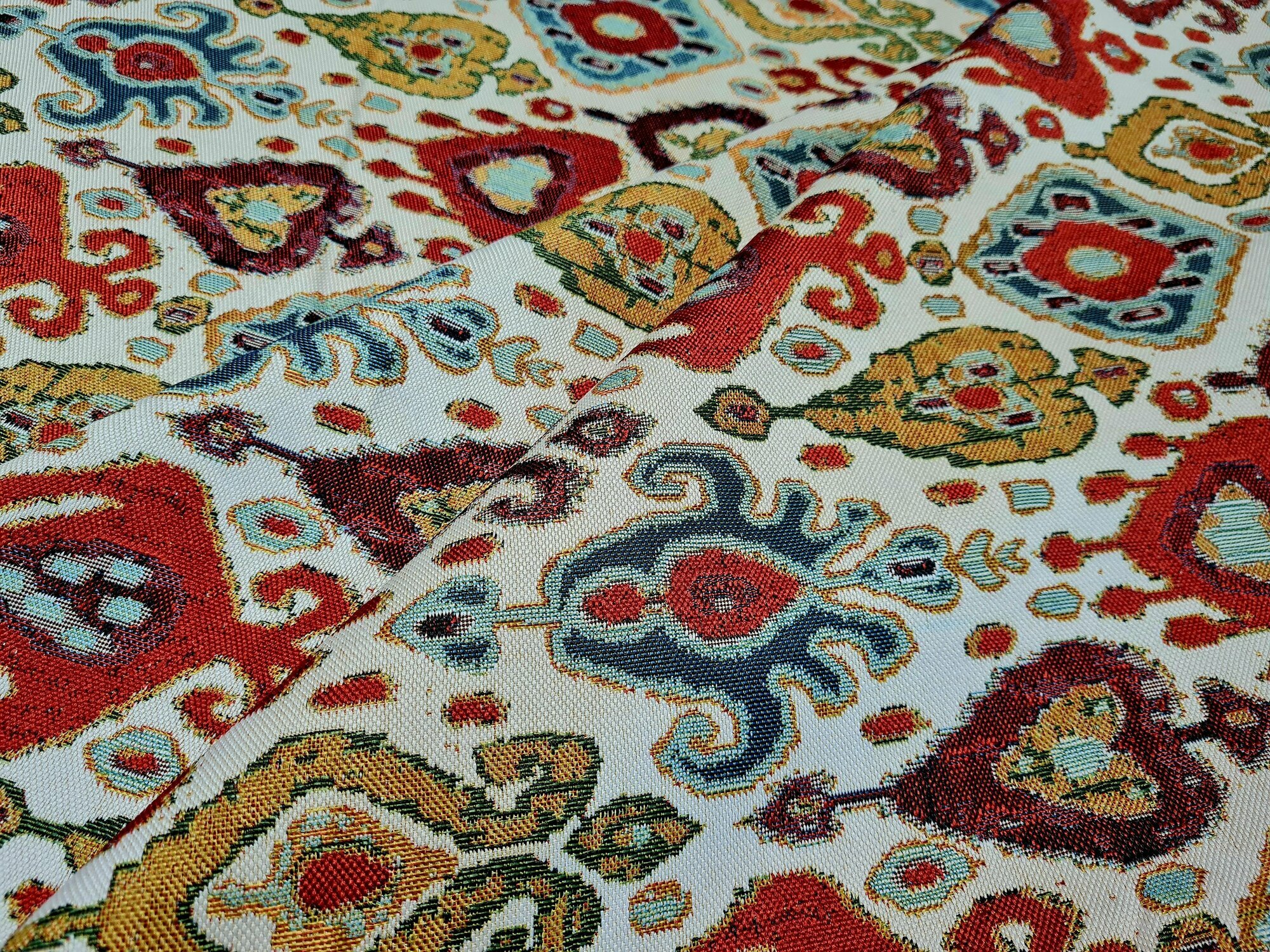 Гобелен "Пламенные сердца" для пошива покрывал, декоративных подушек, скатертей, сумок и других изделий, отрез 1 метр