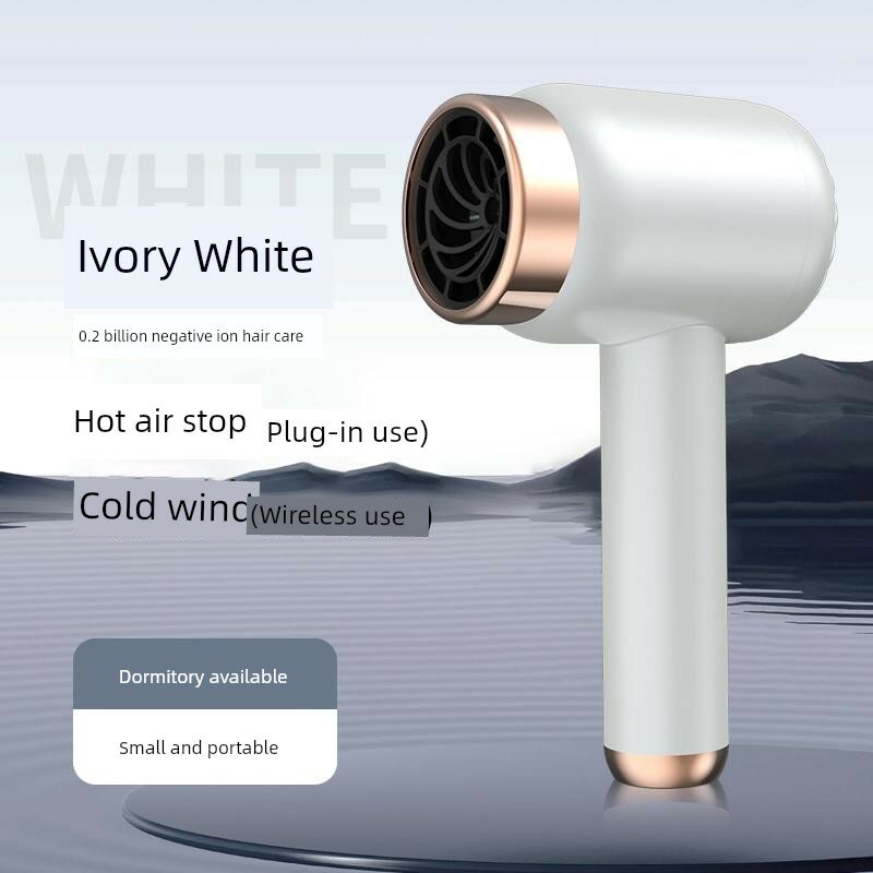 Беспроводной фен с аккумулятором, бесшумный бытовой фен, мощный с функцией ионизации, сильный поток воздуха, для ухода