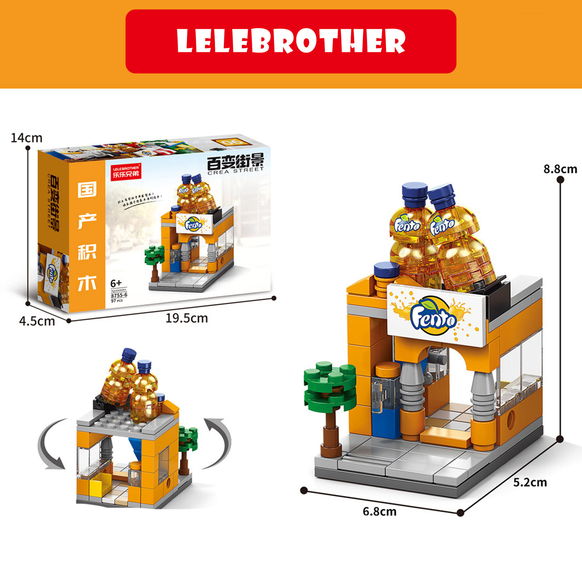 Конструктор "Mini Street Fanta" для взрослых, 144 детали, совместимость с LEGO City