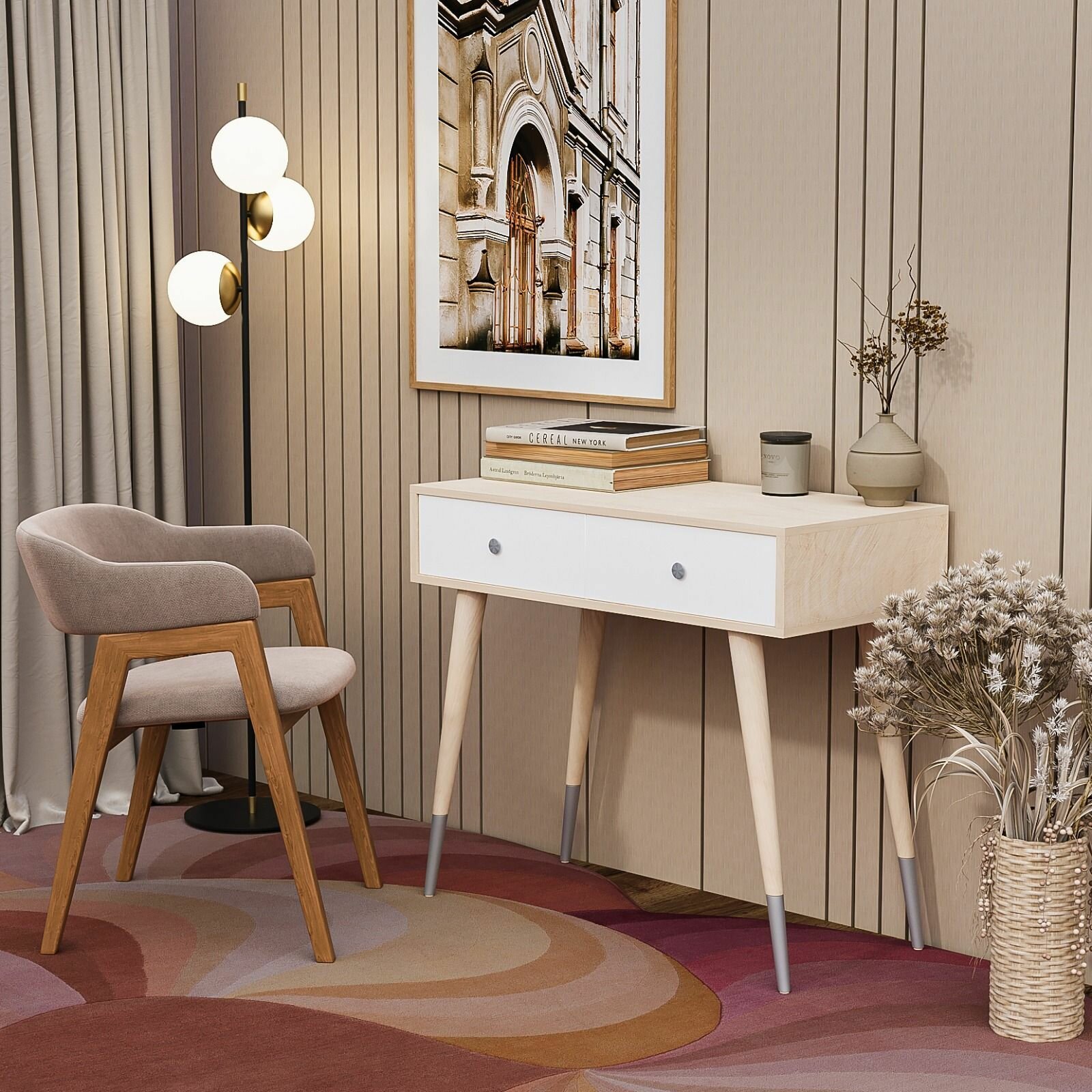 Стол письменный, компьютерный, туалетный столик 90х45х80 см