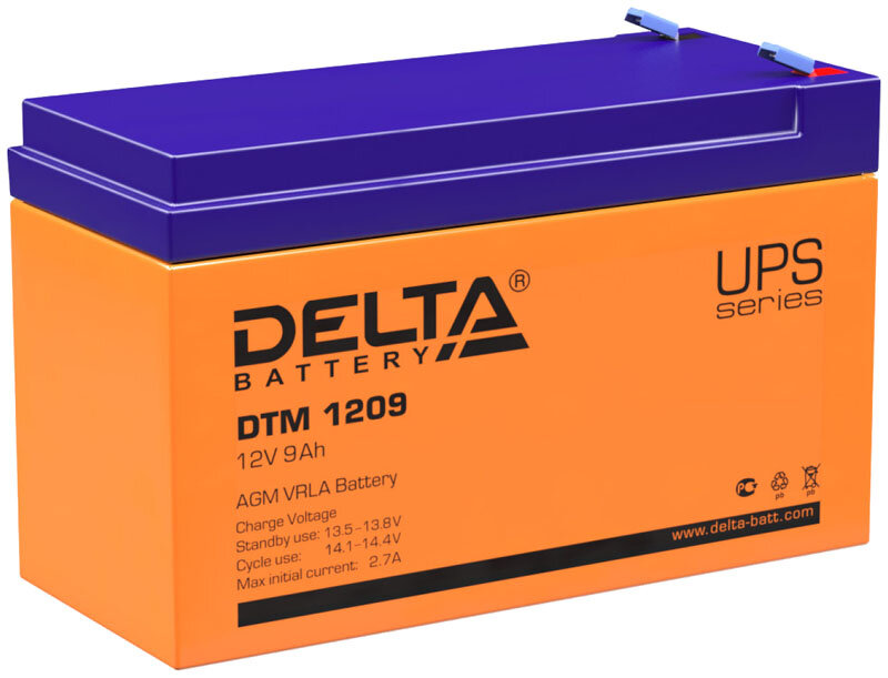 Аккумуляторная батарея Delta DTM 1209 сине-оранжевый
