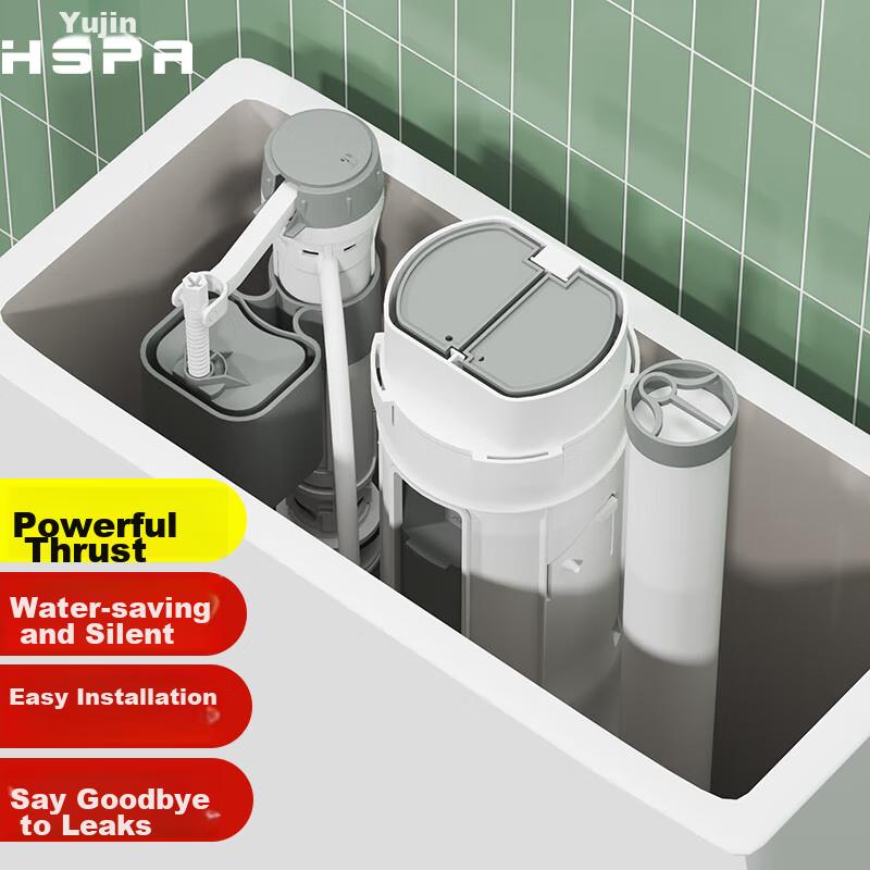 Yujin (HSPA) Toilet Tank Accessories Water Pump Set, Universal Toilet Flusher Complete Set of Accessories, Inlet Valve + Outlet Valve 8205