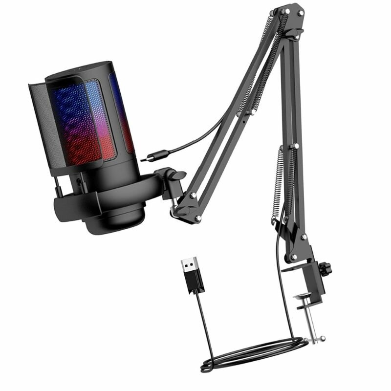 Игровой микрофон ME6S USB-микрофон для записи компьютера с выдувной сеткой-черный