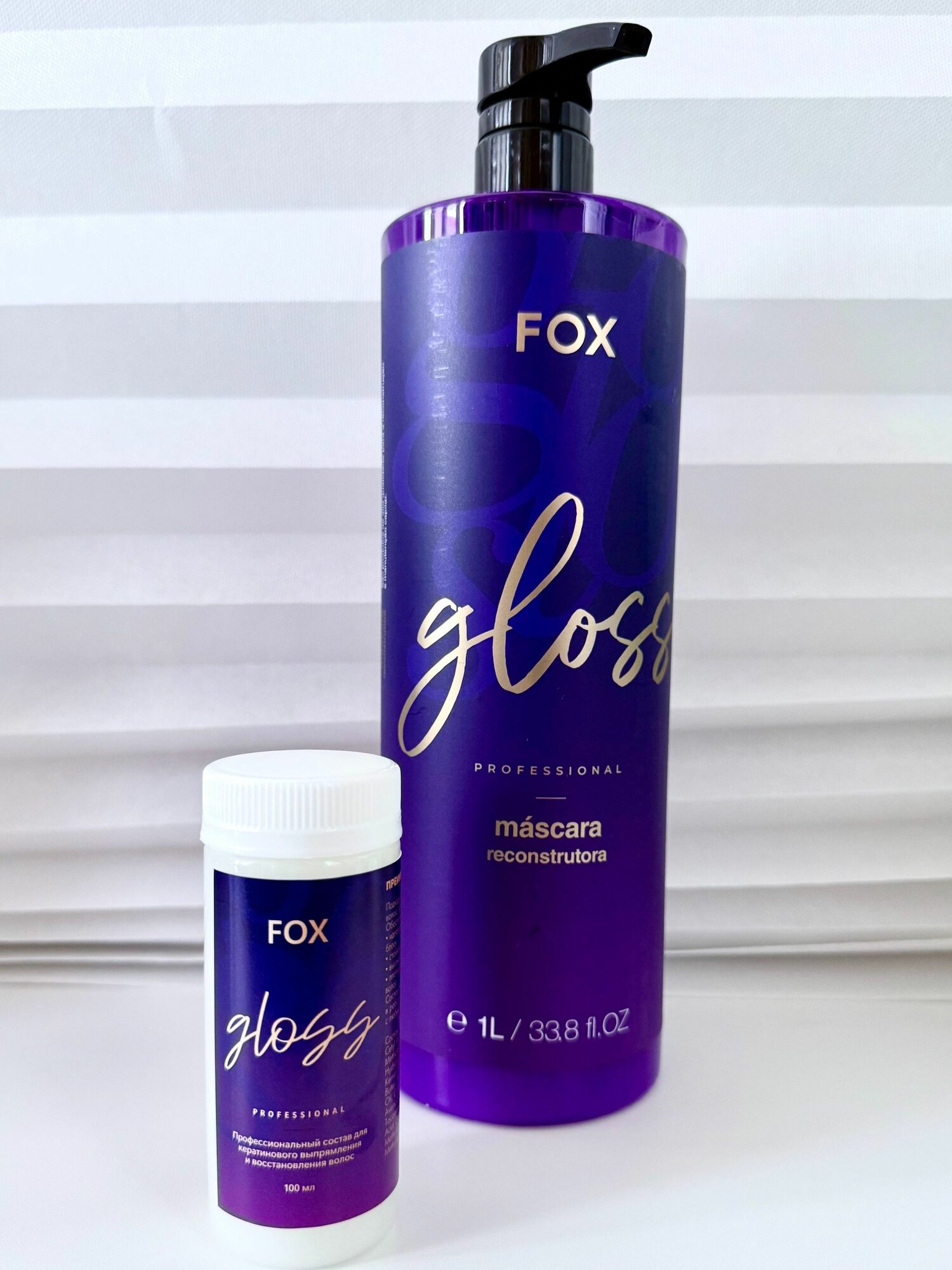 Кератин для выпрямления волос FOX GLOSS 100 мл профессиональный состав для блеска и гладкости