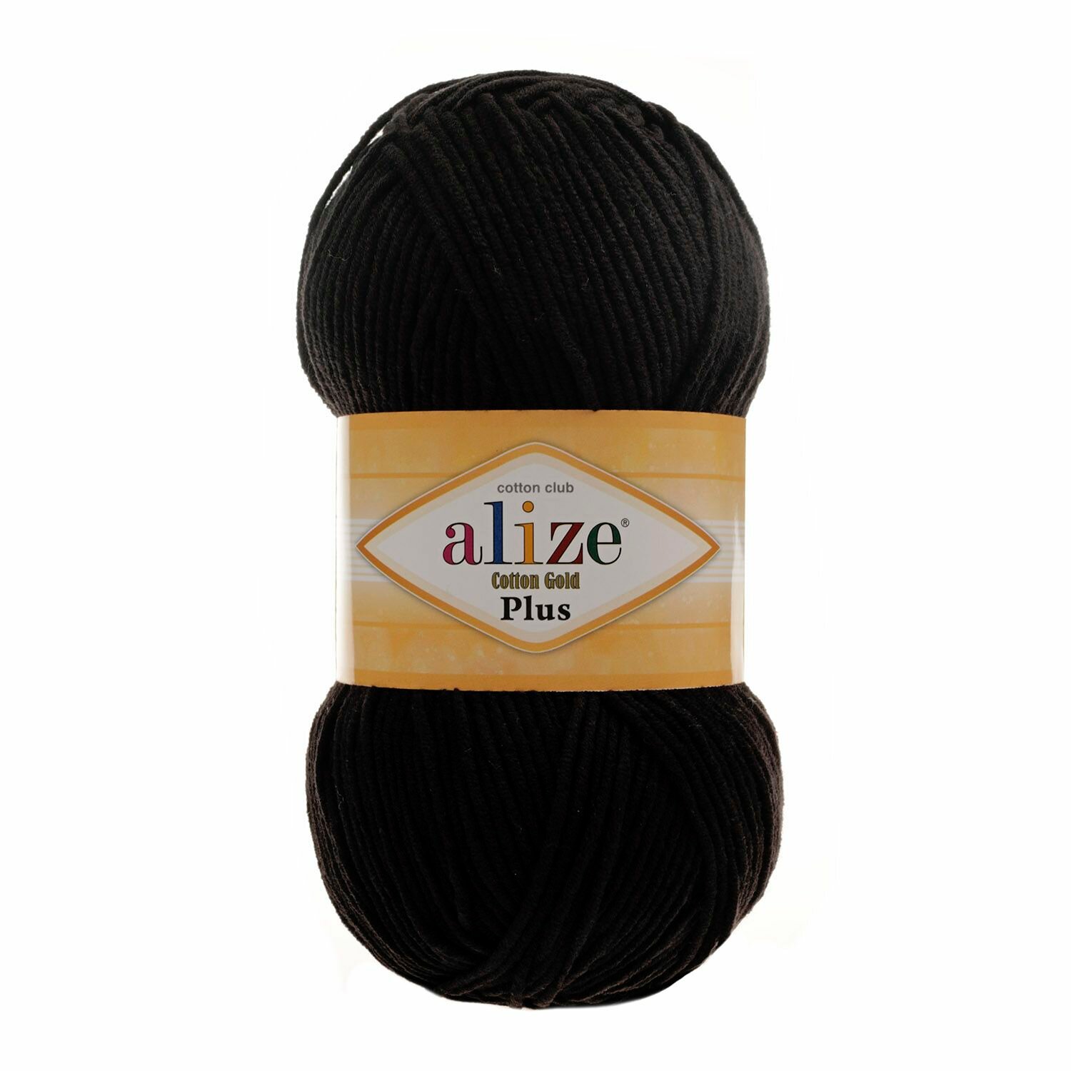 Пряжа Alize Cotton Gold Plus 60 (5 мотков по100г/200м) черный