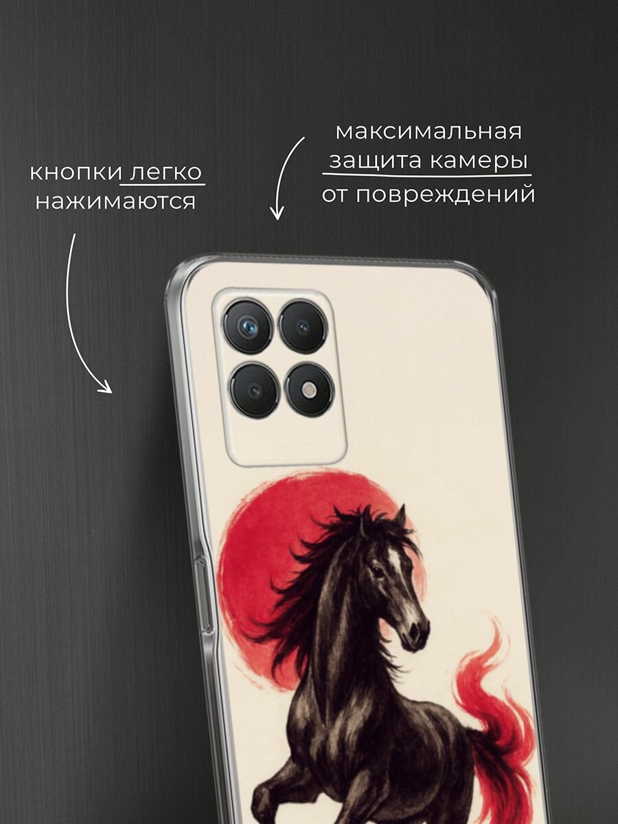 Силиконовый чехол на Realme 8i / Реалми 8i с принтом Красный вихрь — фото 1