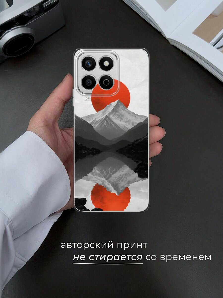 Чехол на Honor X7c / Хонор X7c с принтом Белая гора 2, прозрачный — фото 1