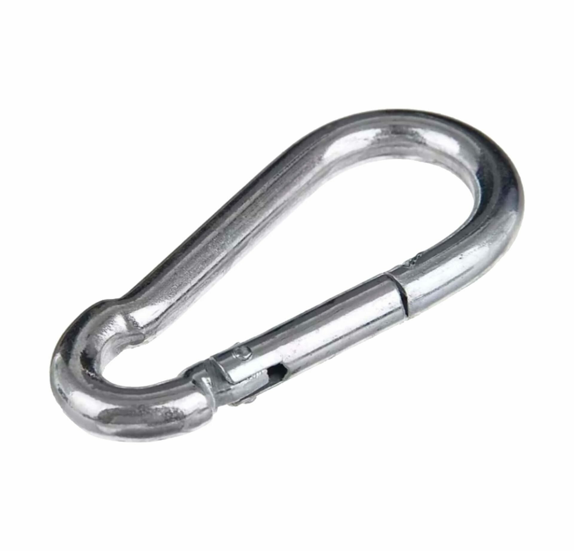 Карабин 6 мм пожарный DIN5299C оцинкованный "МастерБолтиков" (2 шт)