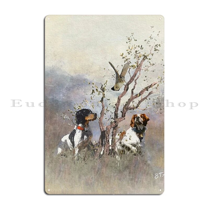 Жорсткошерстный заостренный грифон, деревянный кран, охота с немецкой жесткошерстной указкой, металлическая табличка, вечерние пещеры, паб, жестяная вывеска, плакат