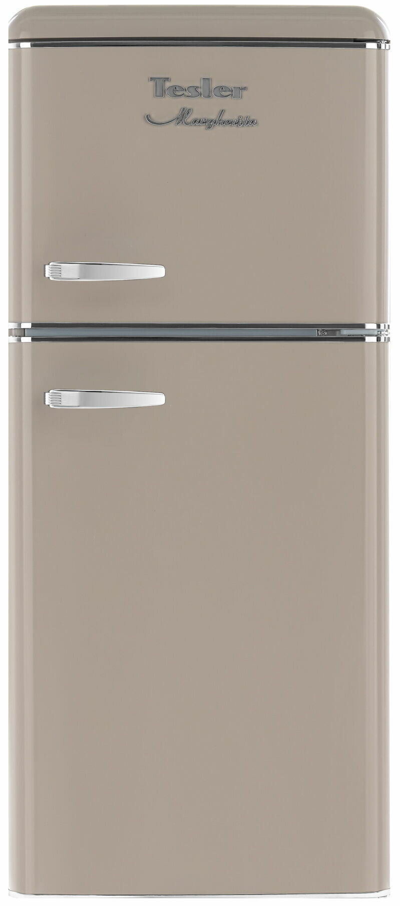 Холодильник TESLER RT-152 SAND GREY ретро песочно-серый, 113х48.6 см, верхняя морозилка, 3 полки