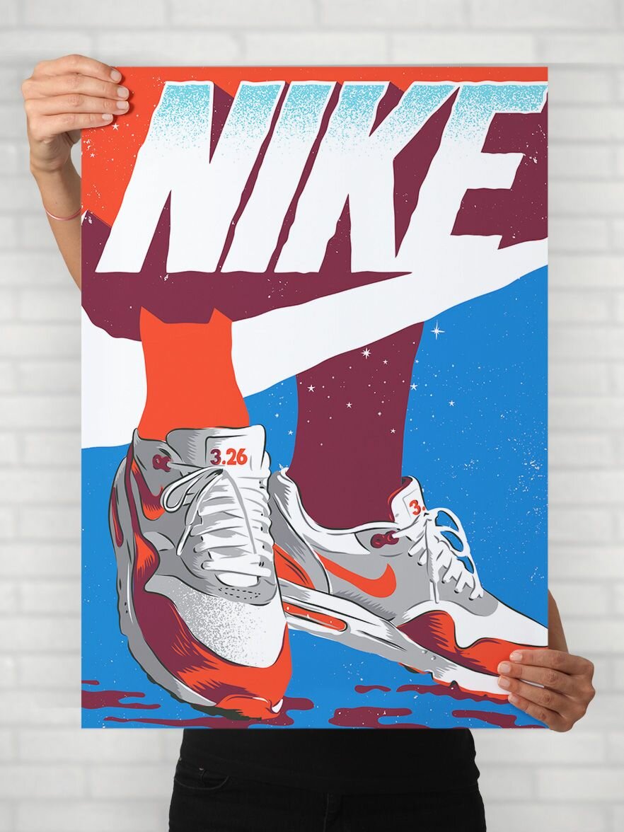 Плакат на стену для интерьера Бренды (Найк - Nike 6) - Постер по моде и одежде формата A2 (42x61 см)