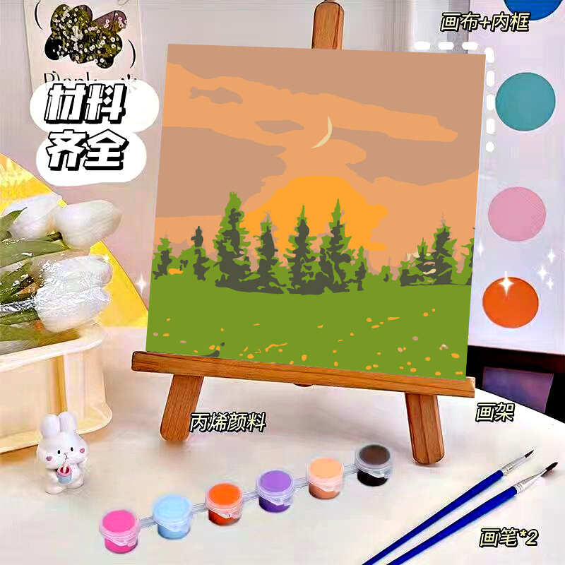 Цифровая картина маслом 20*20, аниме, раскраска маслом, ручная роспись маслом, декор для спальни.