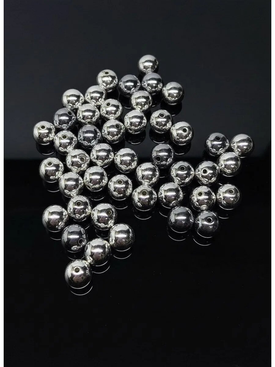 Гематит серебристый бусины из натурального камня