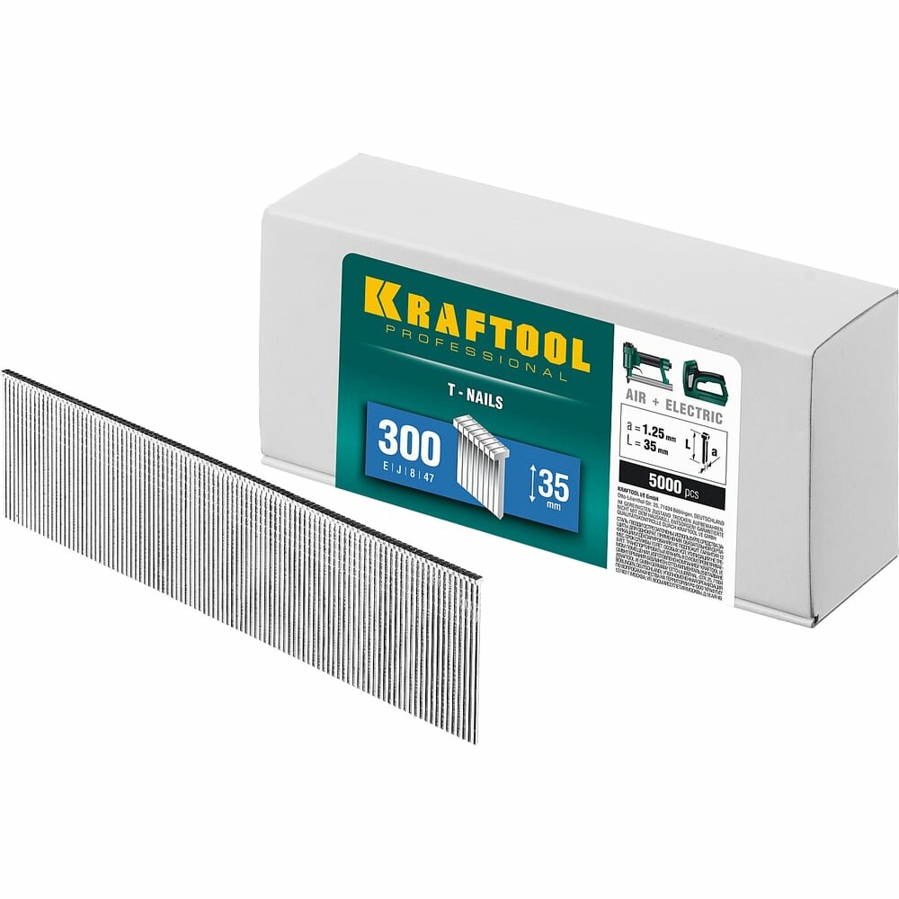 Гвозди для нейлера KRAFTOOL тип 18GA (47/300/F) 35мм, 5000 шт, 31785-35
