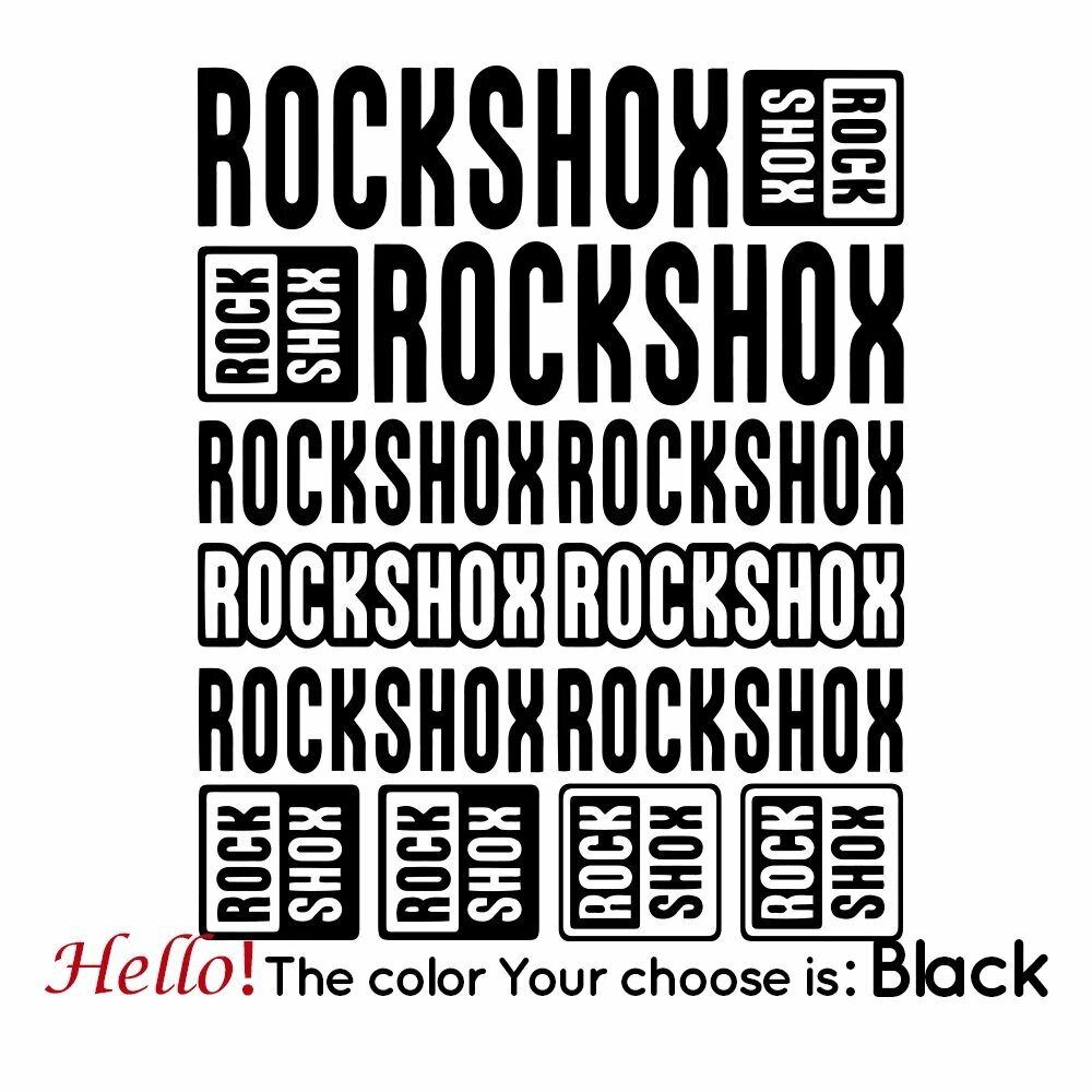 Велосипедная рама, виниловая графическая наклейка, комплект для ROCK SHOX, стиль тела, черный