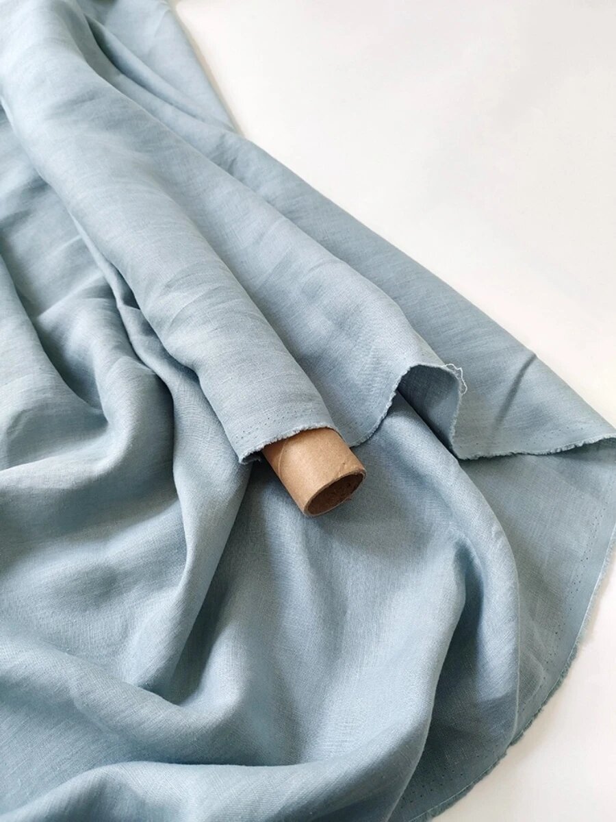 РосиСЛ 100% конопляная ткань 280 см серая синяя Голубой, 3 Meters, Gray blue