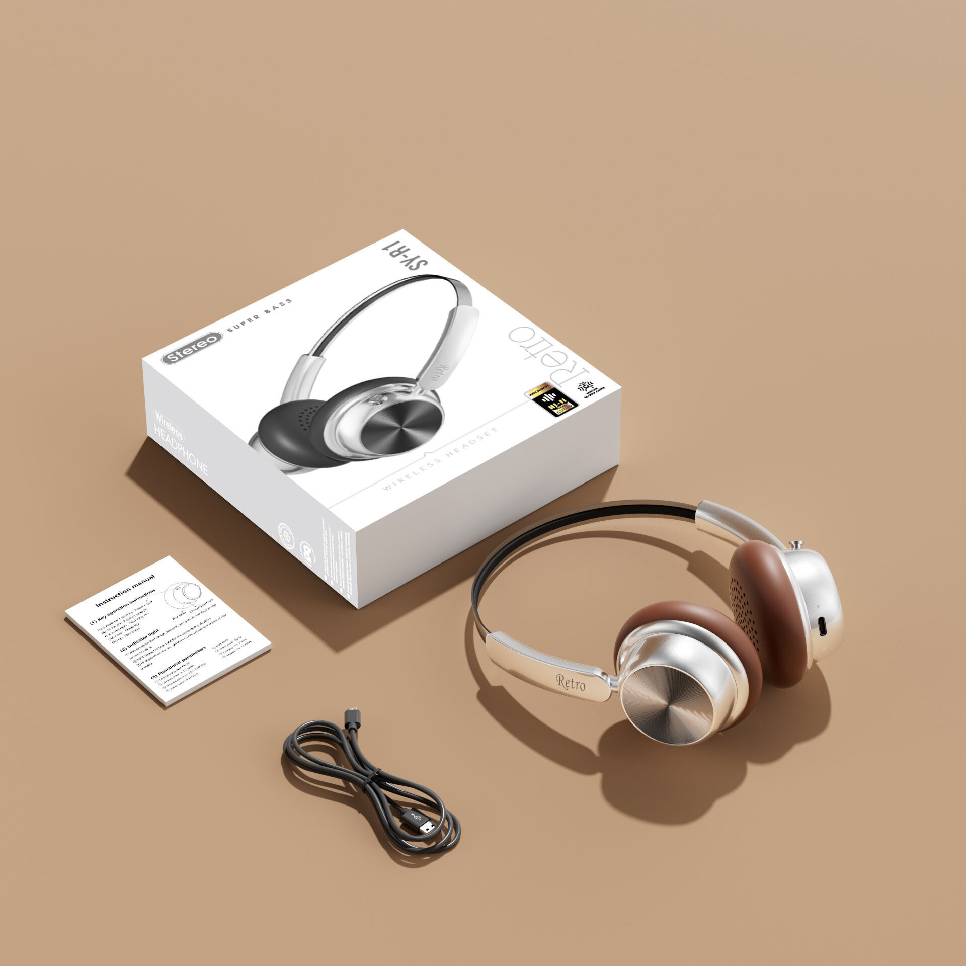 Музыкальная гарнитура Bluetooth, новая беспроводная гарнитура с креплением на голову, мощная спортивная универсальная гарнитура для мобильного телефона
