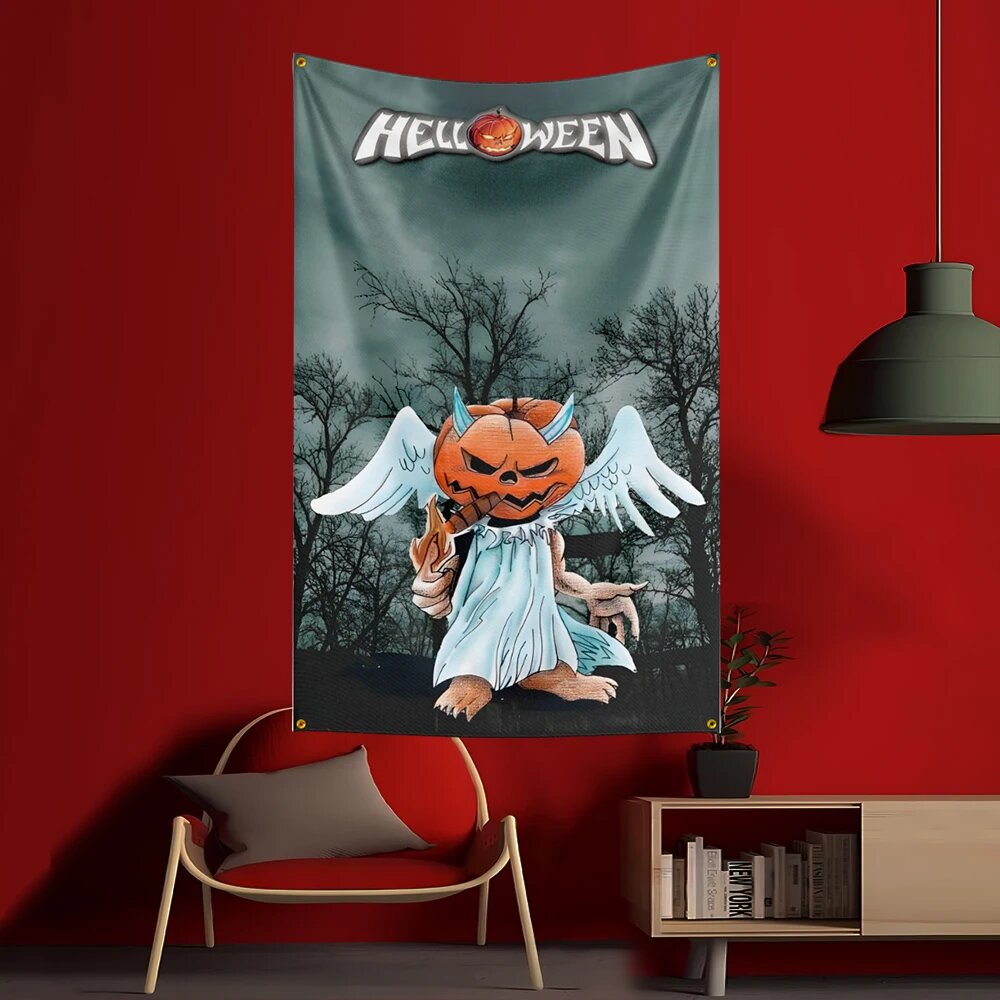HELLOWEENS Рок-группа Флаг Полиэстер 90x150 см 60 х 90 см, KK1055