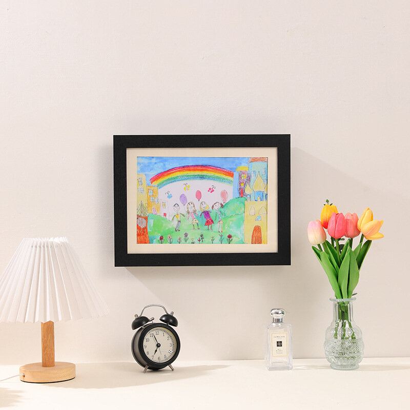 Квадратная рамка для хранения фотографий, рамка из искусственного материала, двойного назначения для подвешивания и установки на стол, магнитная рамка для картин формата А4 с отверстиями, настенная, современная и простая.