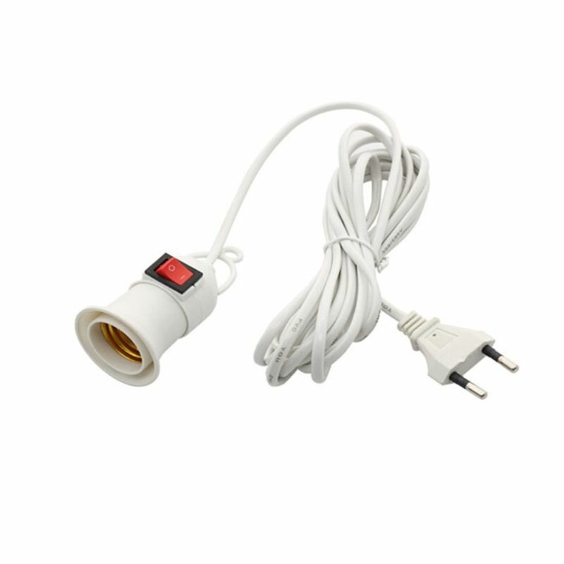 Подвесной держатель лампы с проводом и переключателем E27 резьбовым отверстием европейского стандарта-2,3 метра