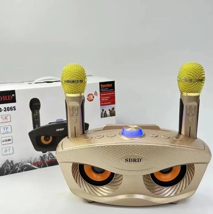 Караоке система беспроводная с двумя микрофонами SDRD SD-306s Серый