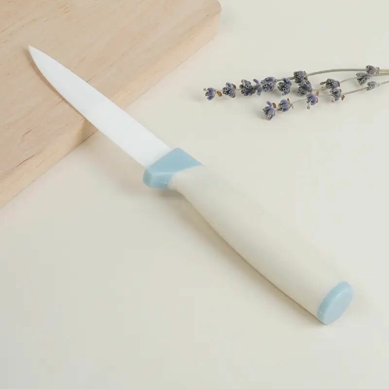 Нож керамический 21 см. для аккуратной нарезки овощей, фруктов и зелени в красивых оттенках