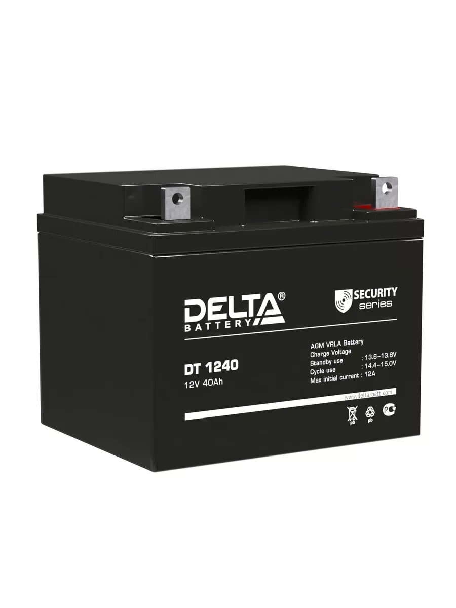 Аккумулятор DELTA DT 1240 12V 40Ач А 197x165x170 обр. пол.