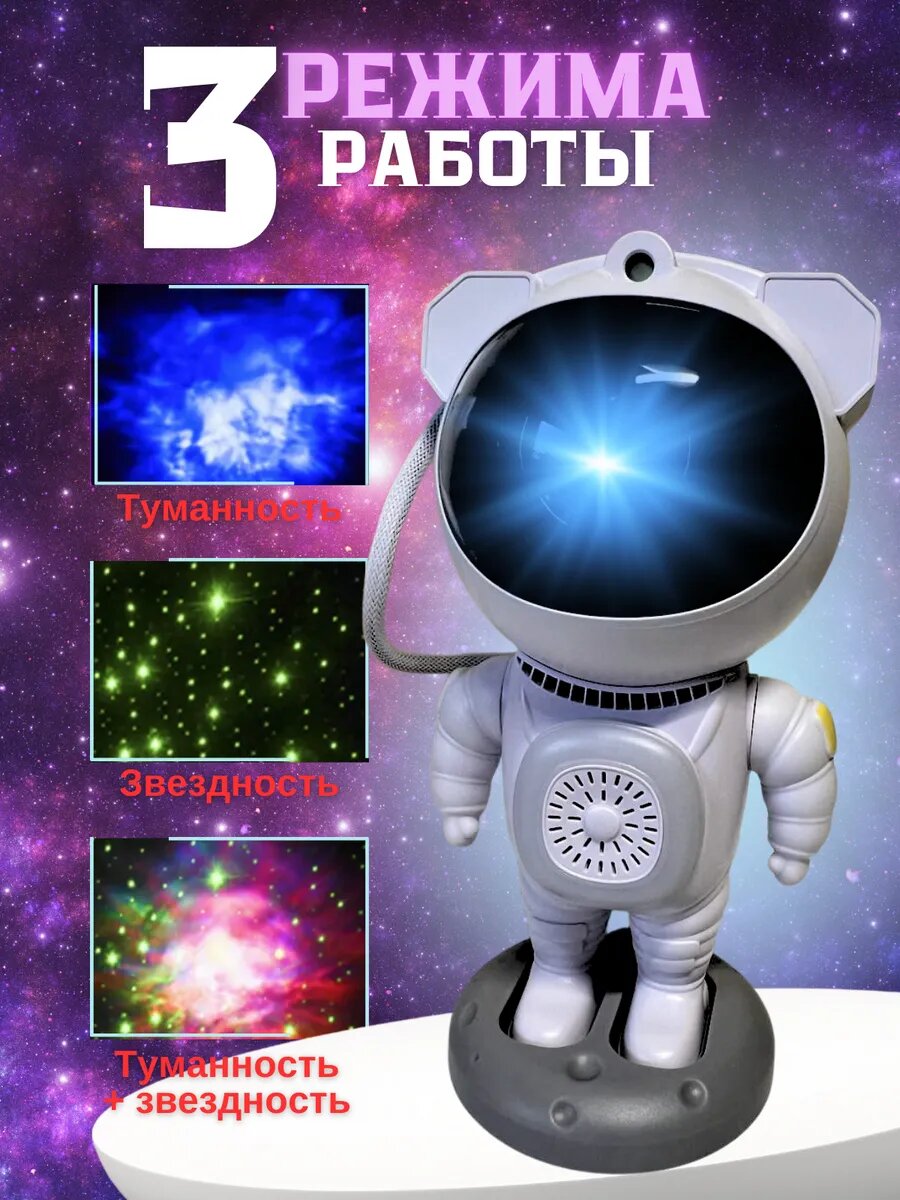 Ночник Звёздный космонавт, светодиодный, питание от USB, смена цвета освещения — фото 1