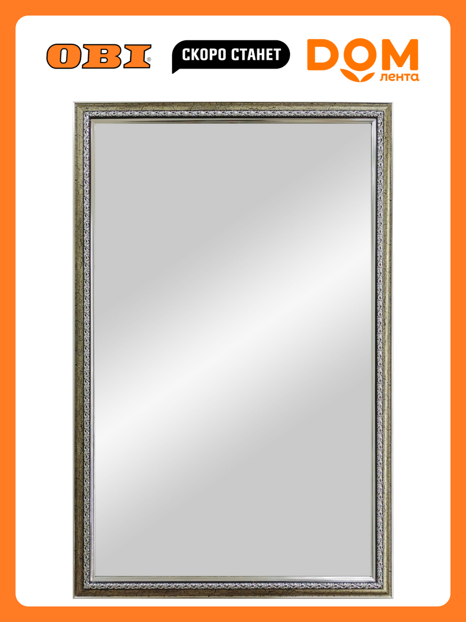 Зеркало "Мигти" серебро 450х700