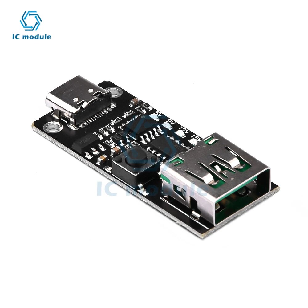 USB Type-C PD/QC Триггерная плата 100 Вт, Цвет: USB