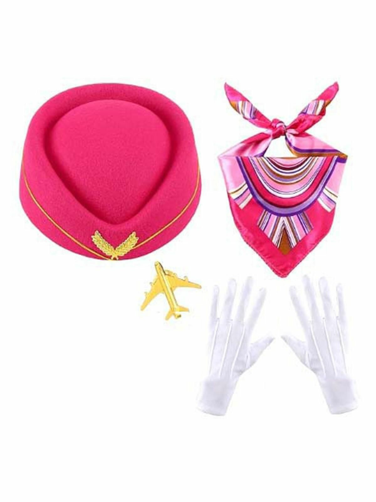 Костюм стюардессы для женщин, розово-красный